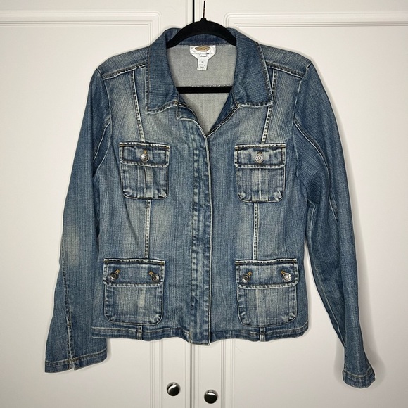 Talbots | Jackets & Coats | Vintage Talbots Safari Pocket Denim Jacket ...